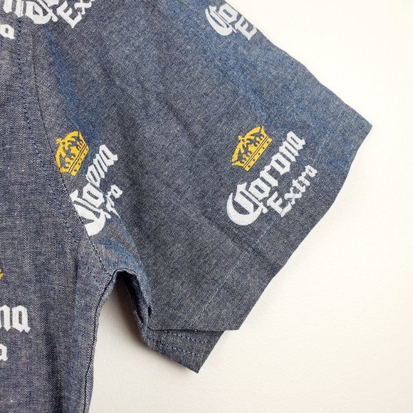 Corona | Shirts | Corona Extra Button Up Denim Ss Shirt Sz Med Nwot ...